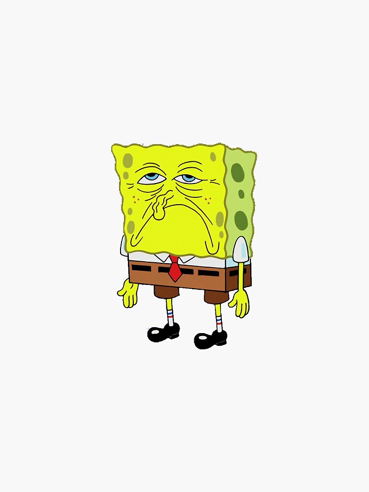 "Tired Spongebob" Sticker by Amaraluster | Redbubble