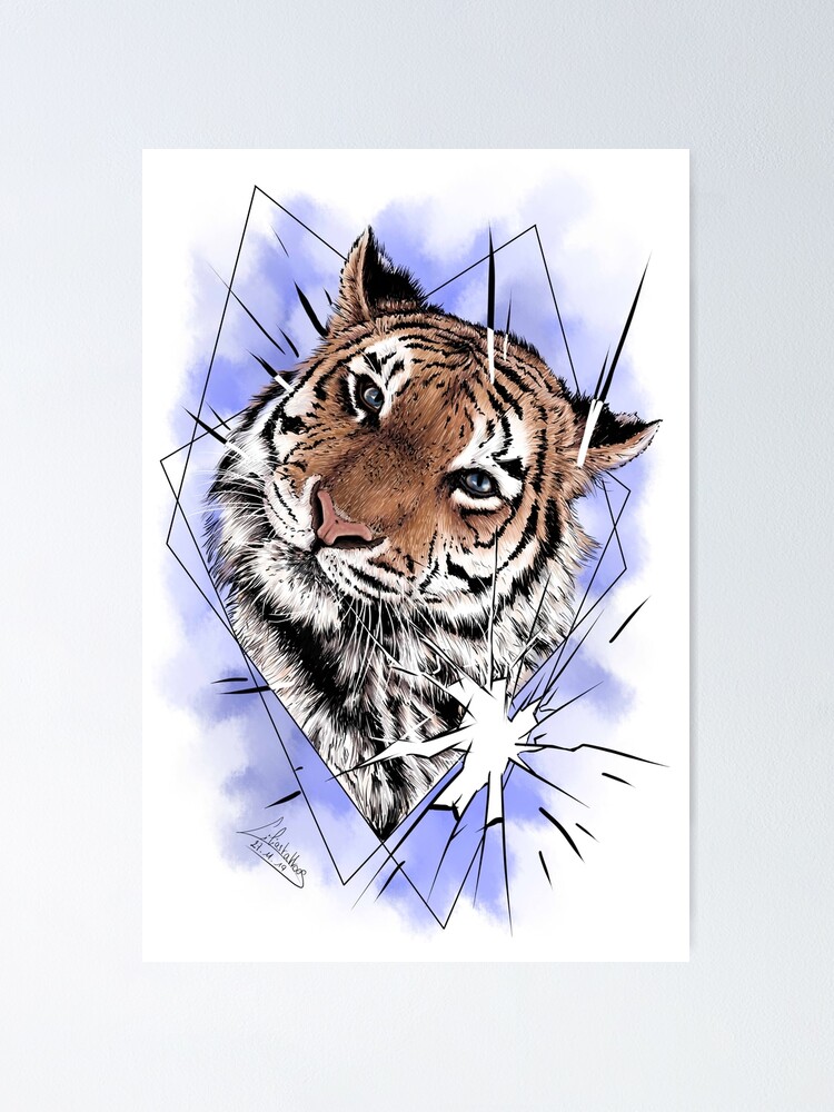 "Broken tiger" Poster for Sale by Lilia-SEILLAN | Redbubble
