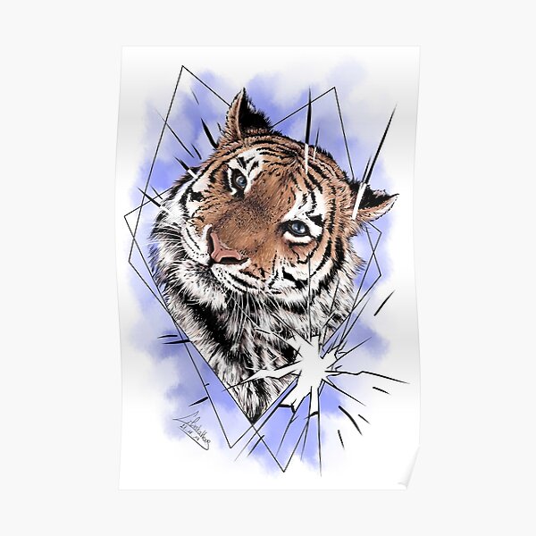 "Broken tiger" Poster for Sale by Lilia-SEILLAN | Redbubble