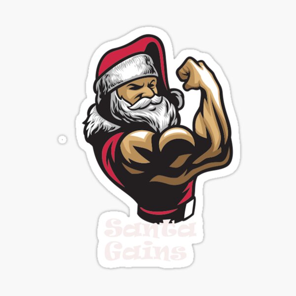 "Santa gains" Sticker for Sale by Blackwolf7 | Redbubble