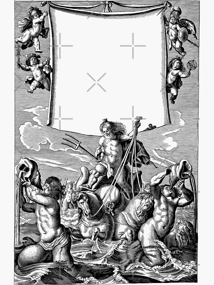 "Poseidon portrait." Sticker by emphatic | Redbubble