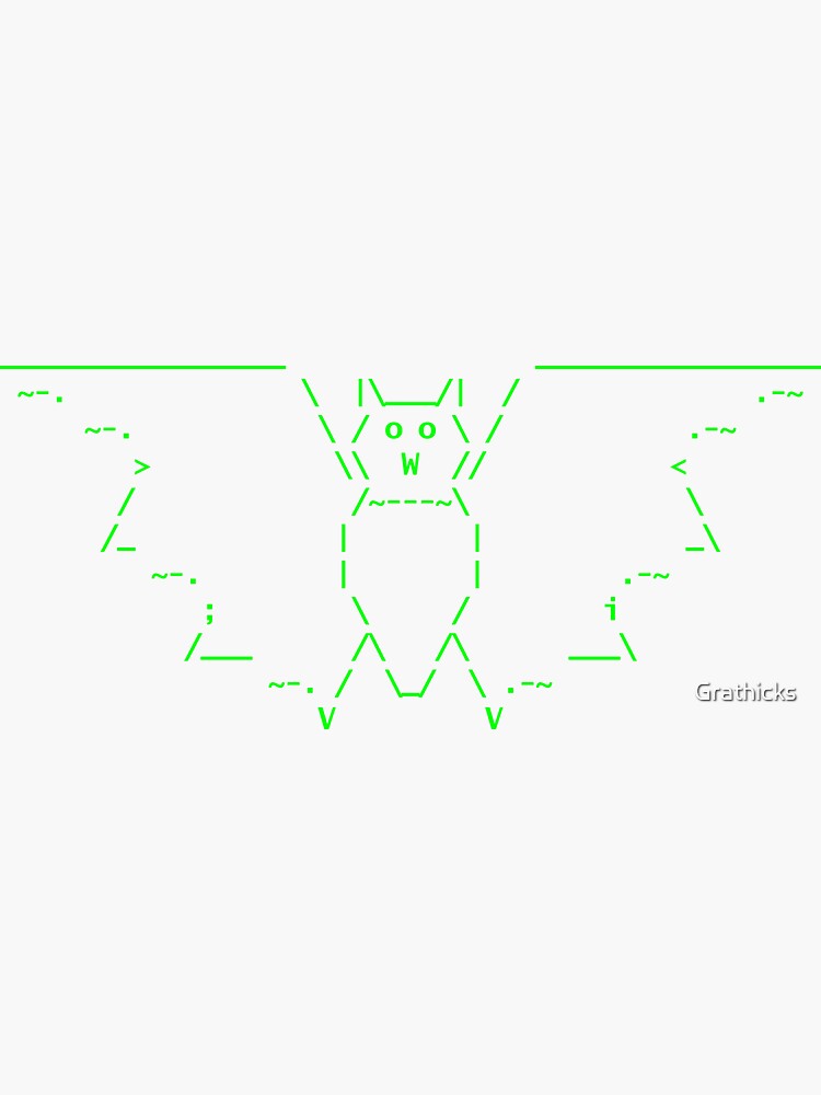 Ascii Bat Sticker By Grathicks Redbubble