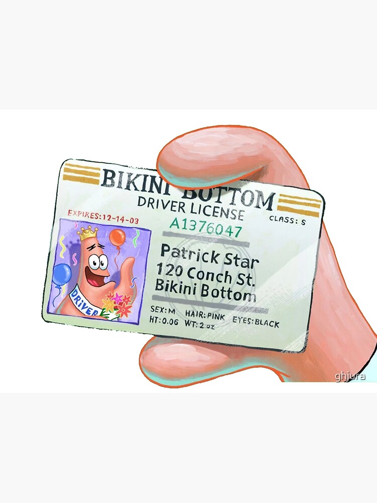 "Patrick Star - Driver License" Poster by ghjura | Redbubble