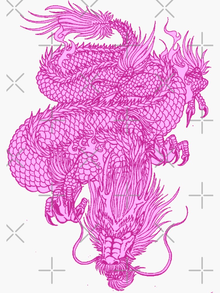 "Pink Dragon" Sticker by valentinpereda | Redbubble