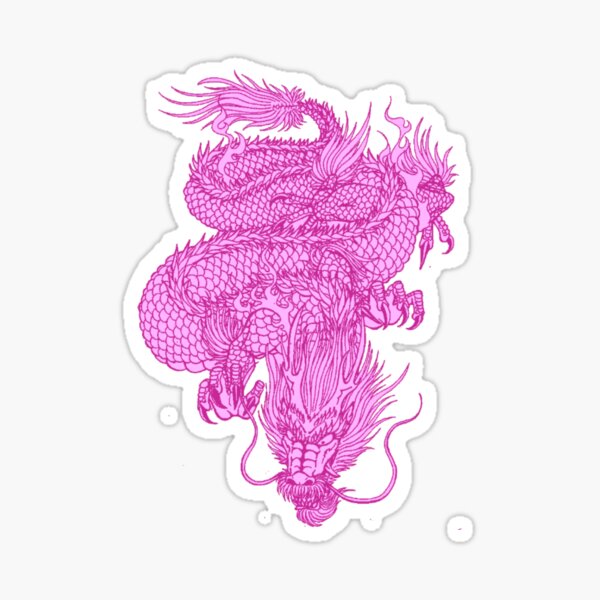 "Pink Dragon" Sticker by valentinpereda | Redbubble