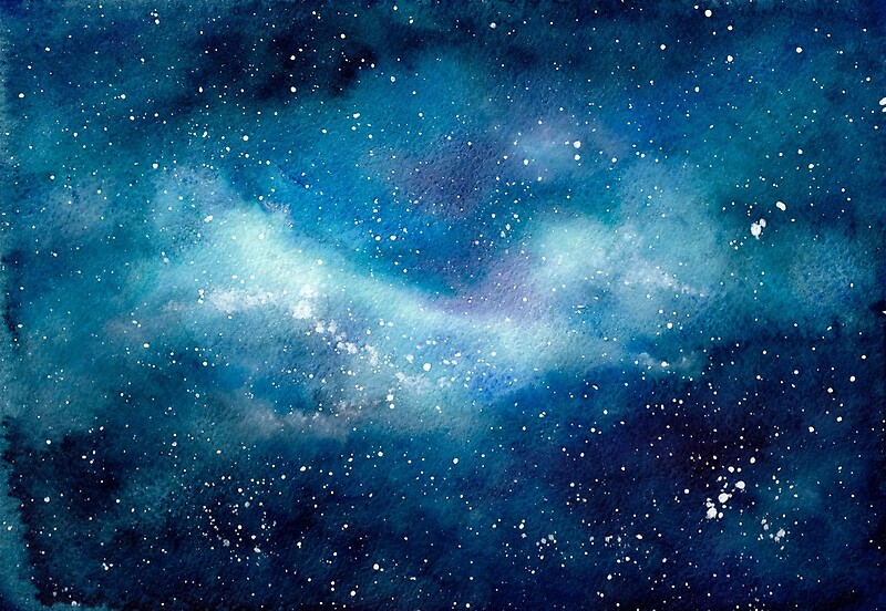 "dark blue universe light milky way" by Oneriver | Redbubble