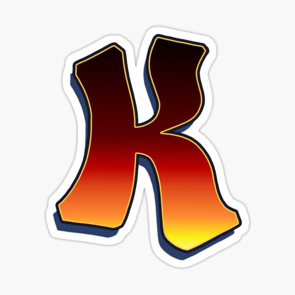 "K - Flame" Sticker for Sale by Dmitri Art | Redbubble