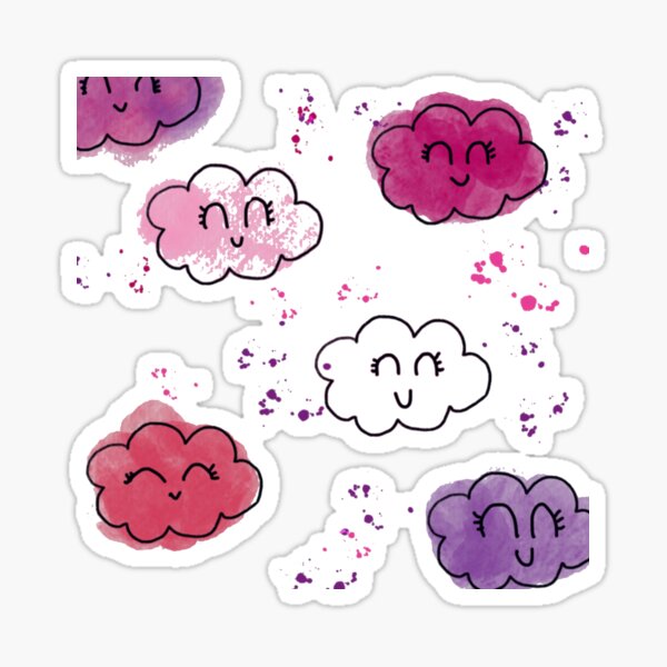 "Happy Clouds" Sticker by Up-and-Atom | Redbubble