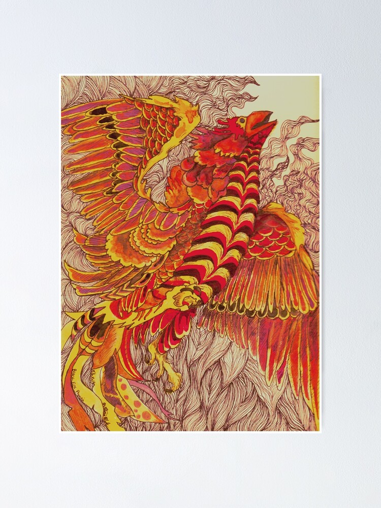 "Black Fire Phoenix" Poster for Sale by ArtofaNobody | Redbubble
