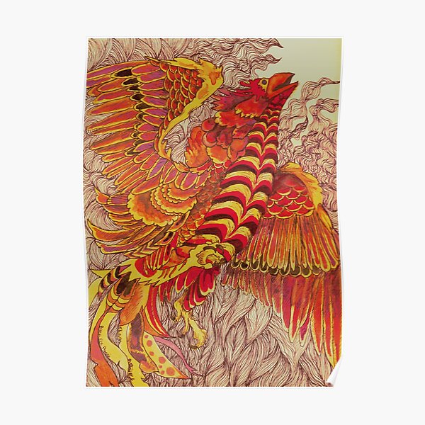 "Black Fire Phoenix" Poster for Sale by ArtofaNobody | Redbubble