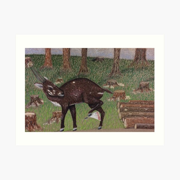 "Deforestation: Saola" Art Print for Sale by ScarlettLila | Redbubble