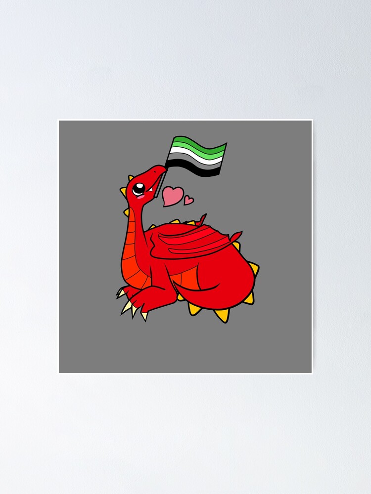 "Aromantic Pride Dragon" Poster for Sale by kate-bug01 | Redbubble