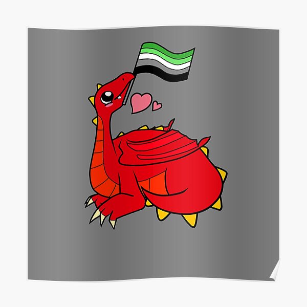"Aromantic Pride Dragon" Poster for Sale by kate-bug01 | Redbubble