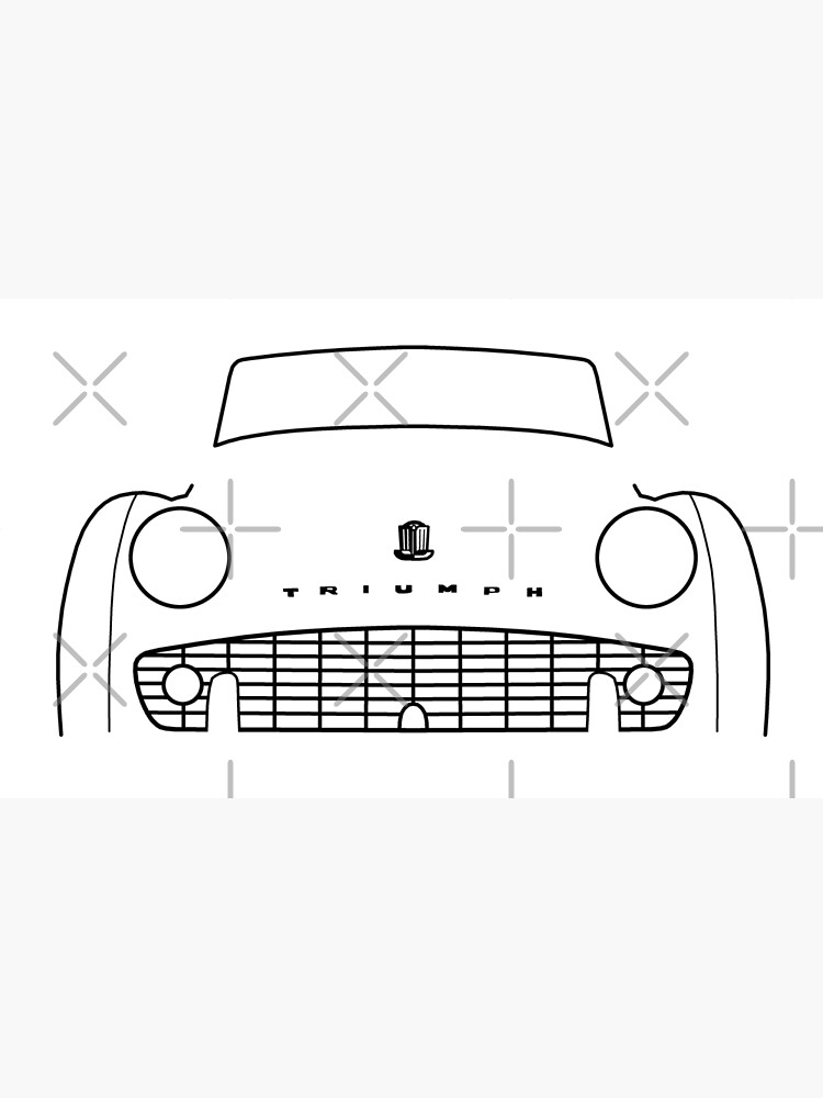 "Triumph TR3 classic car outline graphic (black)" Art Print for Sale by ...