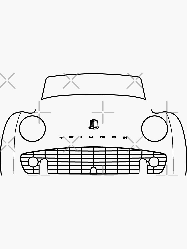 "Triumph TR3 classic car outline graphic (black)" Sticker for Sale by ...