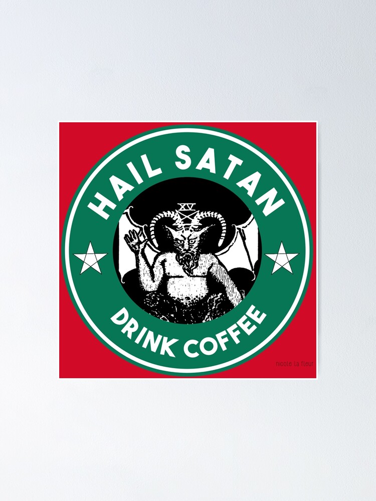 "Hail Satan... Drink Coffee! Red Coffee Cup Design with the Devil ...