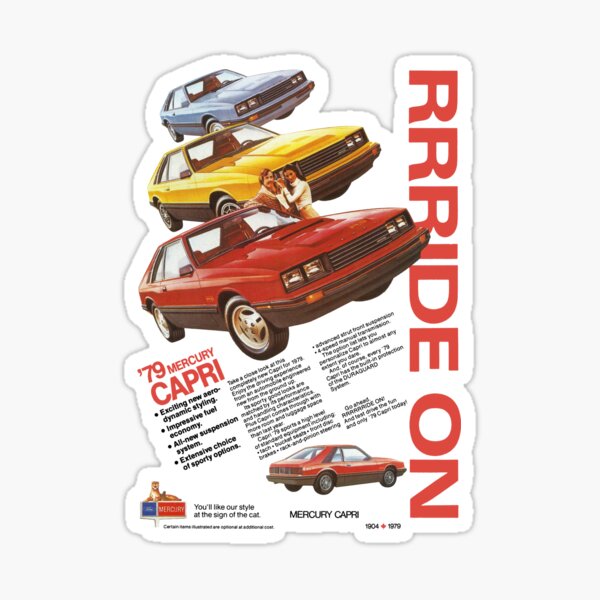 "MERCURY CAPRI" Sticker for Sale by ThrowbackM2 | Redbubble