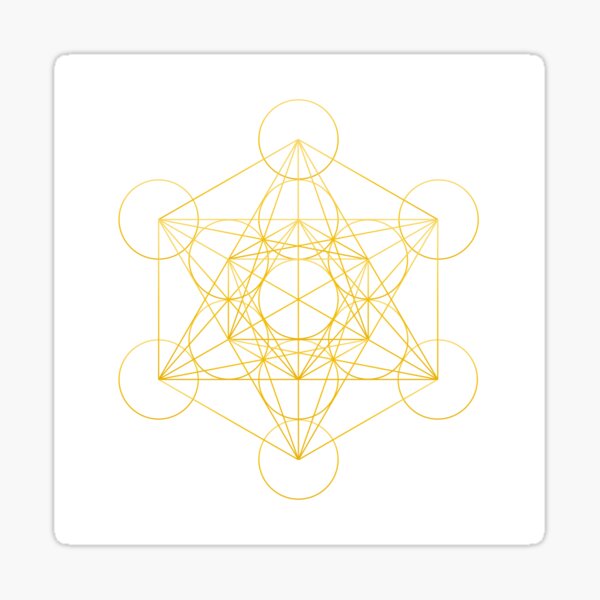 "Golden Metatron Cube" Sticker by ifyoufeellike | Redbubble