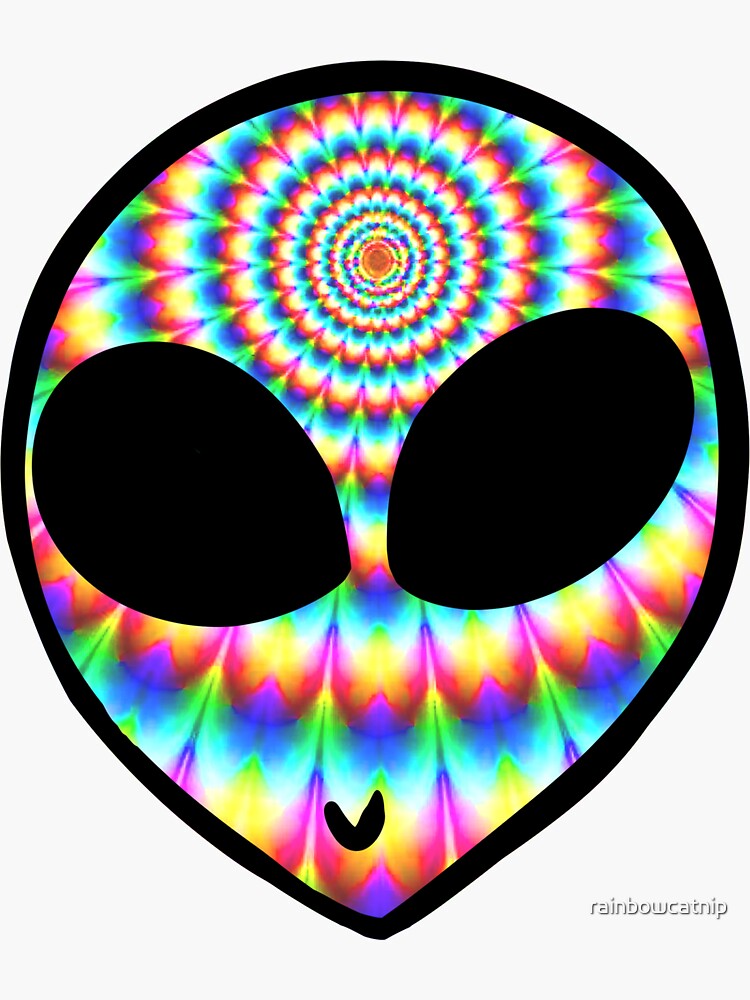 "trippy alien" Sticker by rainbowcatnip | Redbubble