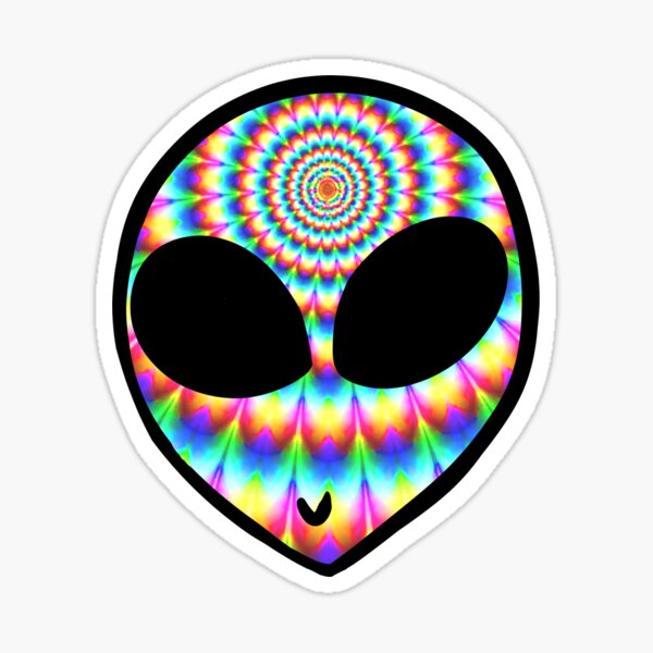 "trippy alien" Sticker by rainbowcatnip | Redbubble