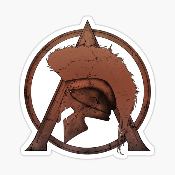 "Leonidas helmet and Sparta symbol" Sticker for Sale by NicGrayGraphic ...