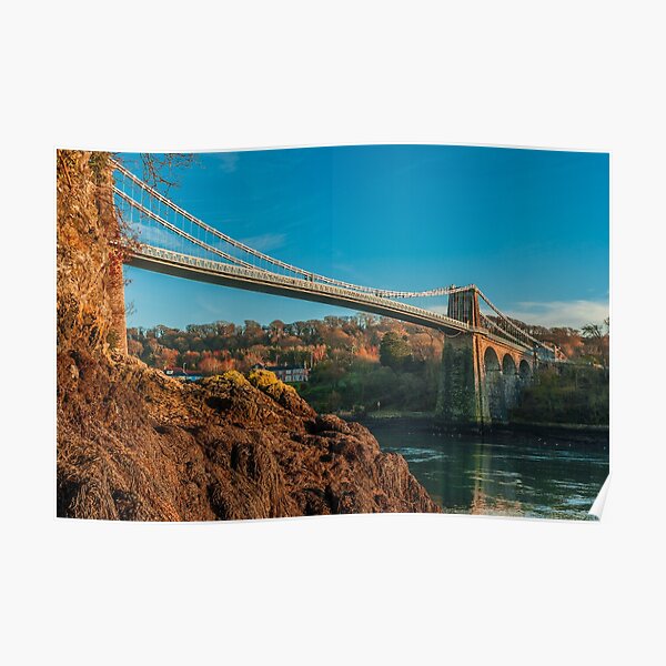 "Menai Bridge Landscape" Poster for Sale by AliusImago | Redbubble
