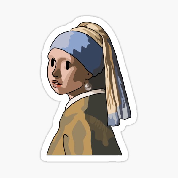 "Girl with a Pearl Earring" Sticker for Sale by labyrinthz | Redbubble
