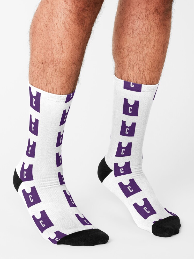 "Purple Netball Centre" Socks by teesaurus | Redbubble