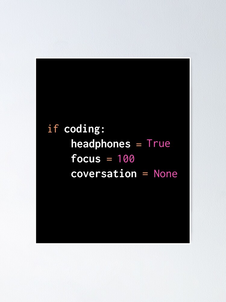 Python Programming Product With Funny Python Coding Print Poster By Farhanhafeez Redbubble