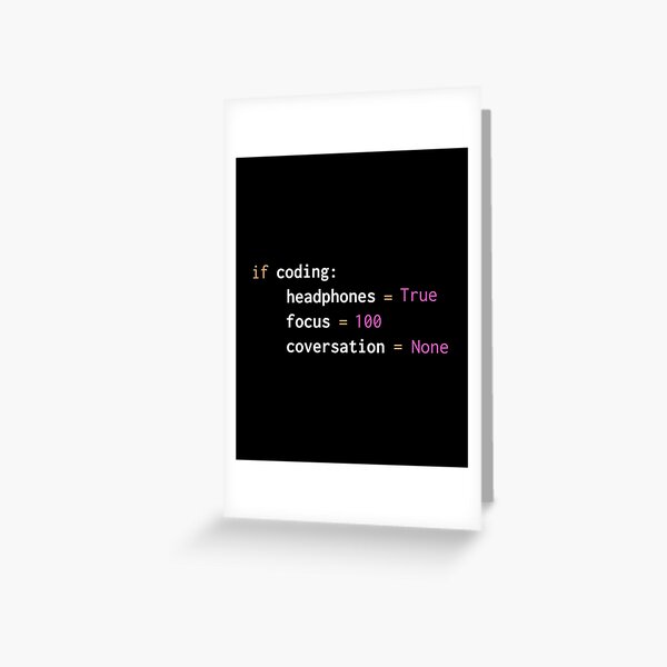 Python Programming Product With Funny Python Coding Print Greeting Card For Sale By