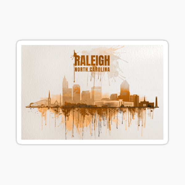 "Raleigh North Carolina City Warm Skyline" Sticker for Sale by DimDom ...