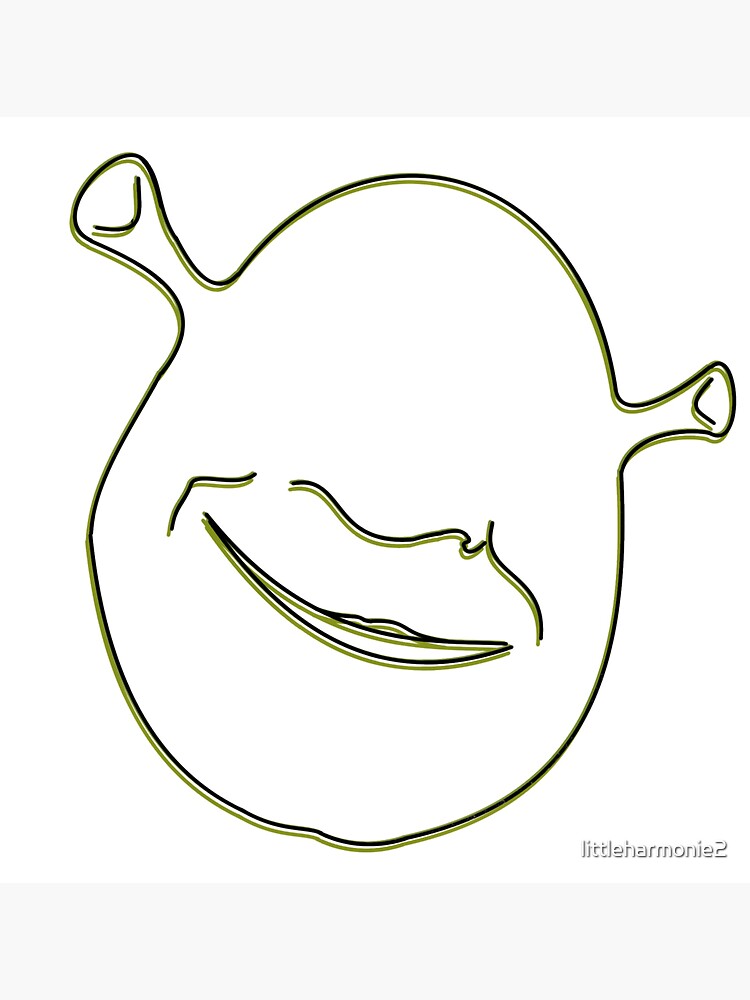 "Shrek outline drawing" Sticker by littleharmonie2 | Redbubble