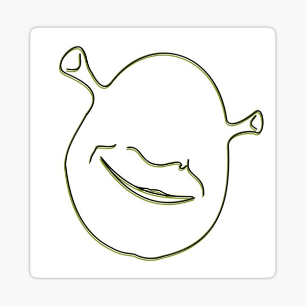"Shrek outline drawing" Sticker by littleharmonie2 | Redbubble
