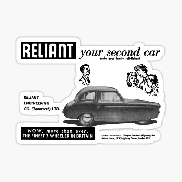 "RELIANT REGAL" Sticker for Sale by ThrowbackMotors | Redbubble