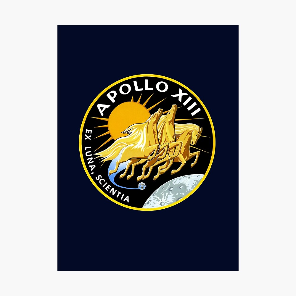 Black And White Space Program Apollo 13 Badge