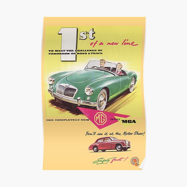 "MG MGA / MAGNETTE" Poster by ThrowbackMotors | Redbubble