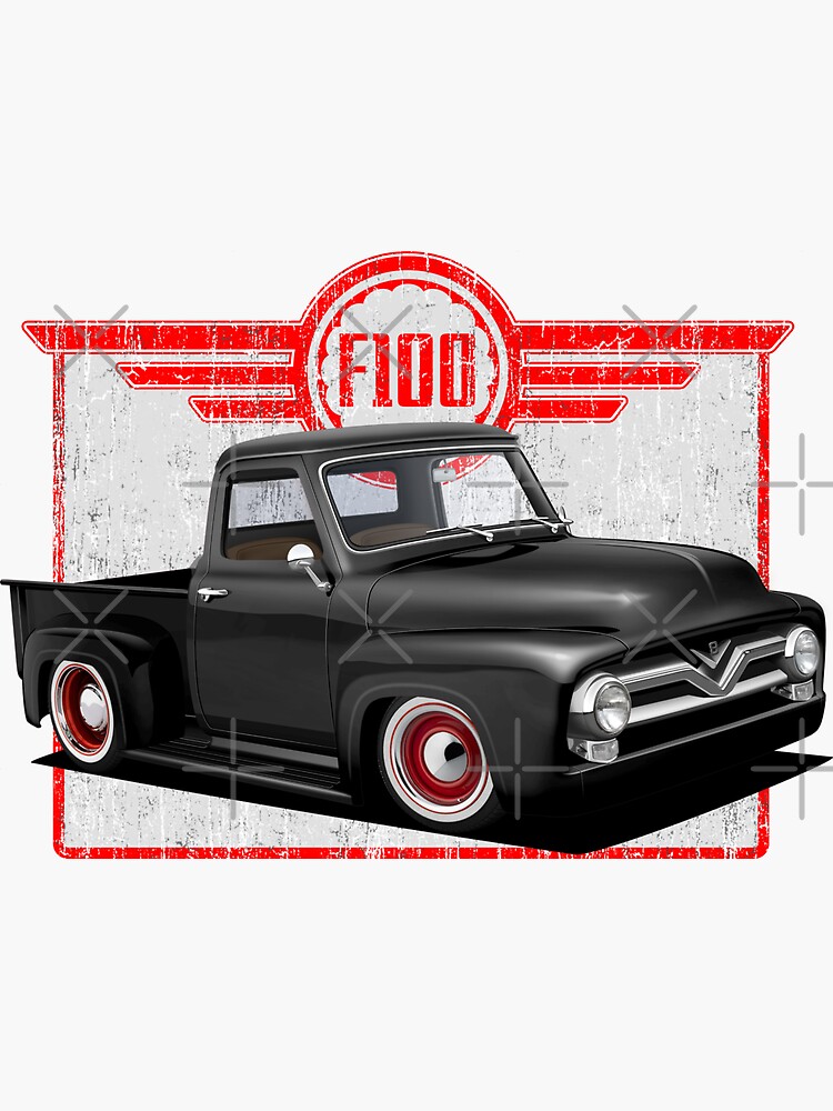 "Black F100 Truck" Sticker for Sale by Yourauto | Redbubble