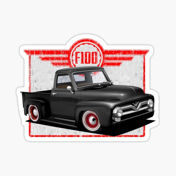 "Black F100 Truck" Sticker for Sale by Yourauto | Redbubble