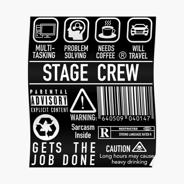 "Super Funny Stage Crew - Backstage Tech Week Theatre" Poster by DrVx ...