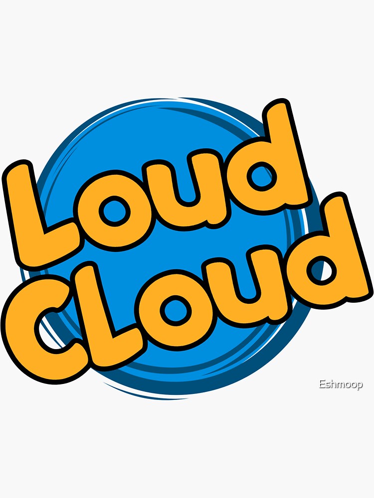 "loud cloud logo-reversed colors" Sticker for Sale by Eshmoop | Redbubble