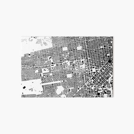 Lámina rígida «Mapa de la ciudad de edificios en blanco y negro de San ...