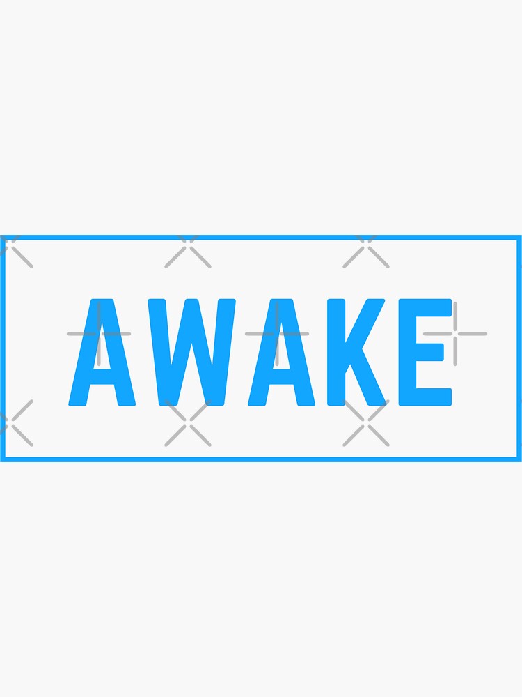 "Awake Block" Sticker for Sale by DWaffleDesigns | Redbubble
