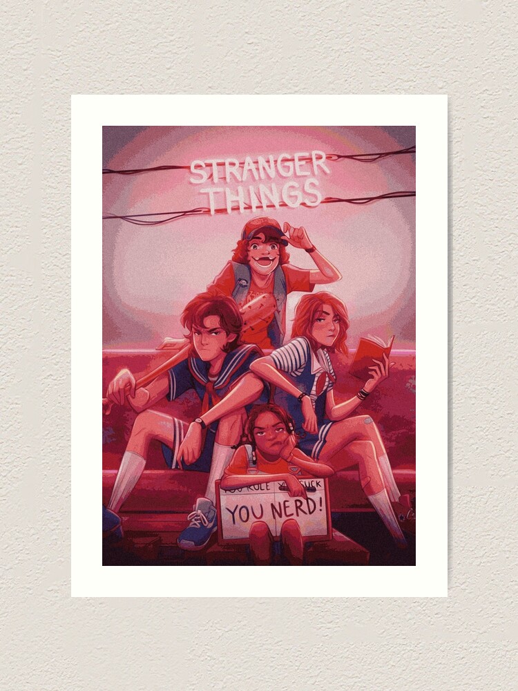 "The Boys from Stranger Things - Steve, Dustin, Robin and Erica" Art ...