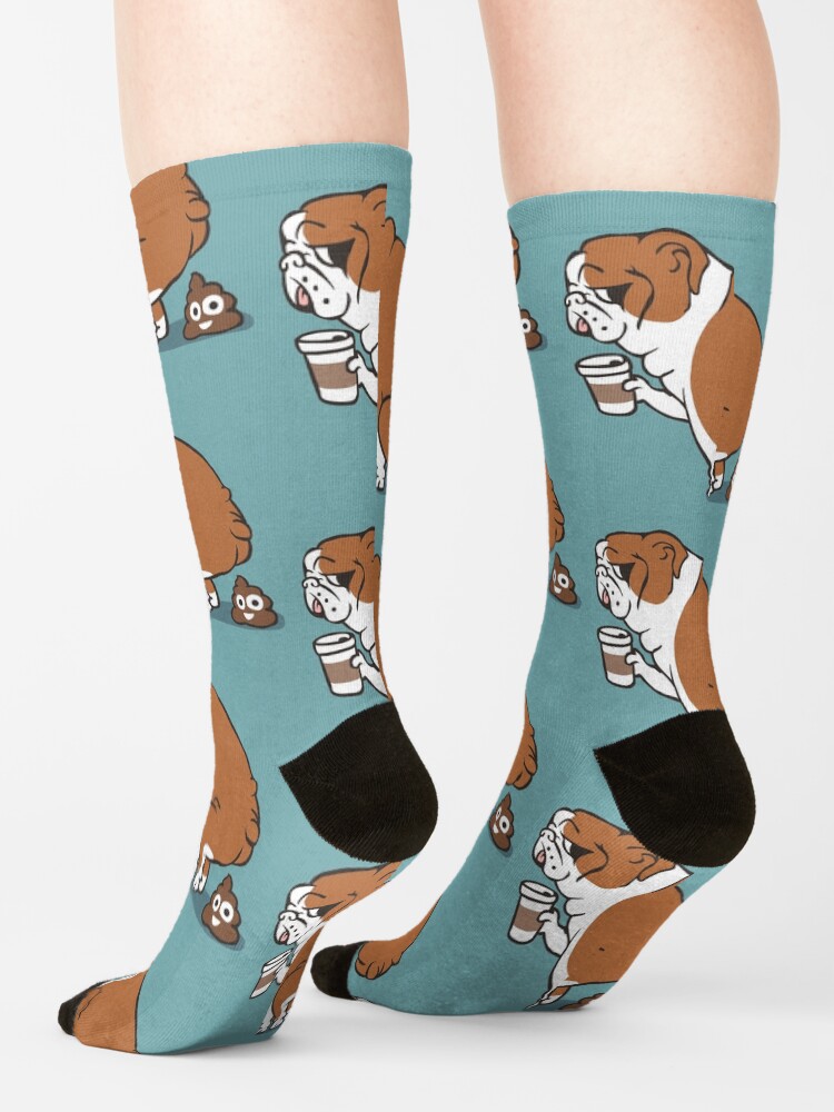"Coffee makes English Bulldog Poop" Socks by Huebucket | Redbubble