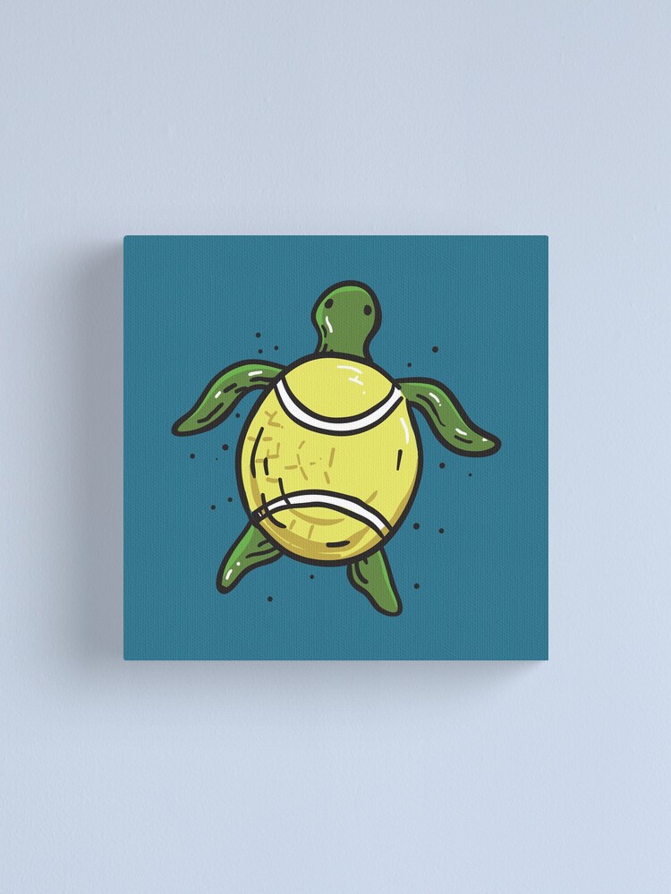 "Tennis tennis ball turtle seafood" Canvas Print by razzelshirts ...
