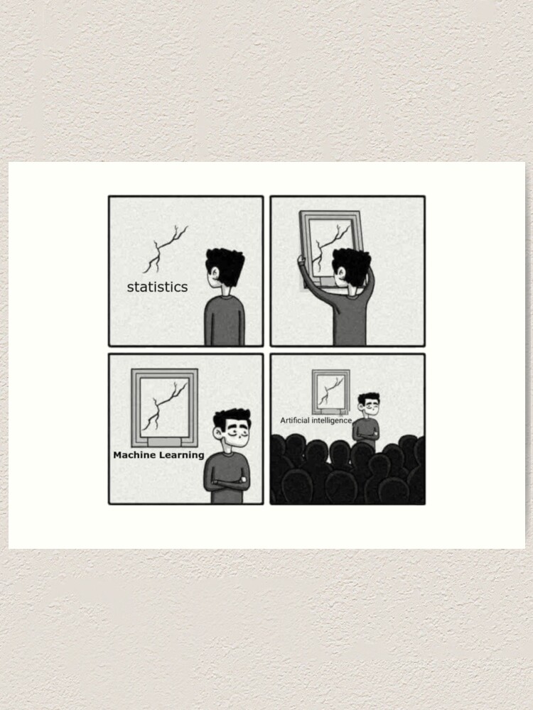 "Funny design comparing artificial intelligence, machine learning and ...