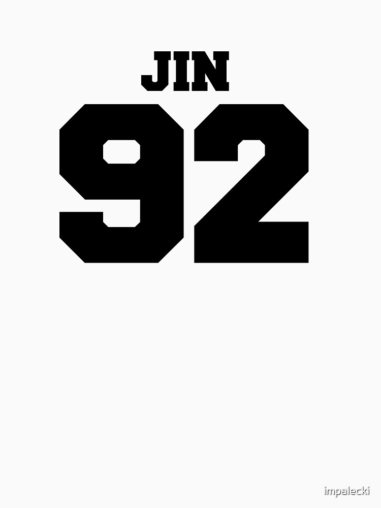 "BTS Bangtan Boys Jin Football Design Black" T-shirt for Sale by ...