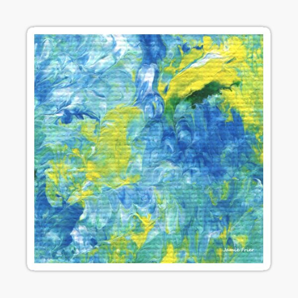 "Yellow and Blue Abstract" Sticker for Sale by jfrier | Redbubble