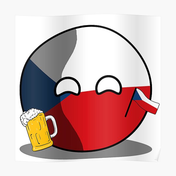 "Czech Republic CountryBall" Poster for Sale by DrawingAle | Redbubble