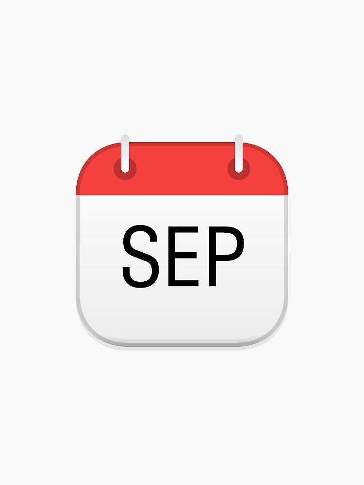 "September Calendar Sticker" Sticker by Carprincess | Redbubble